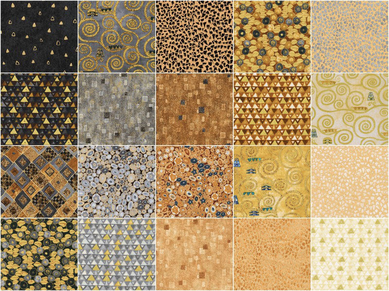 Gustav Klimt Neutral Colorstory Metallic Roll Up