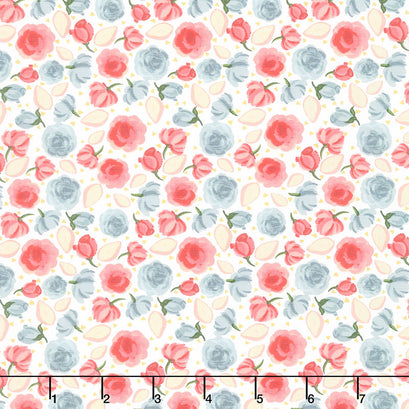 Mon Cheri - Roses White Yardage