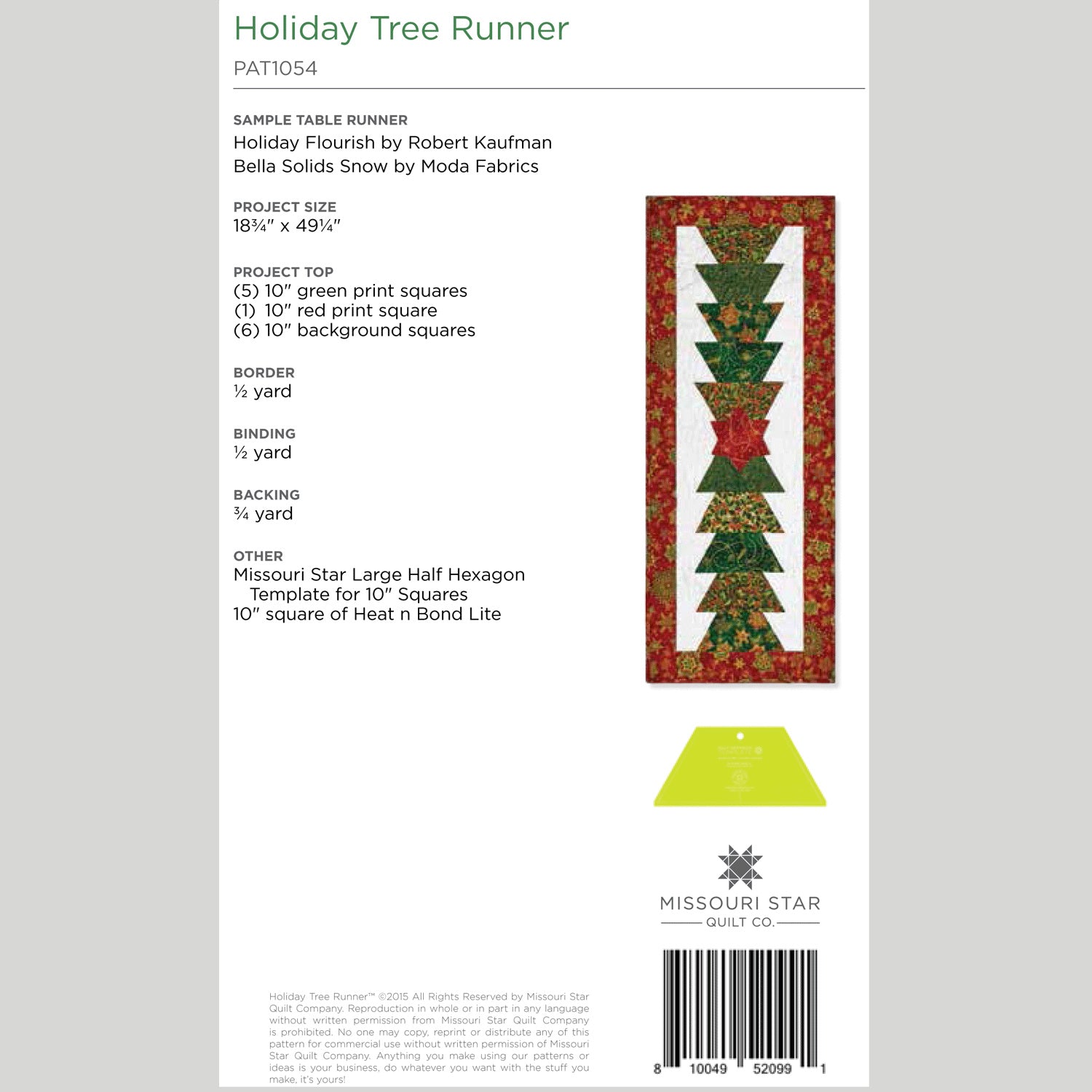 Digital Download - Holiday Tree Runner Pattern by Missouri Star