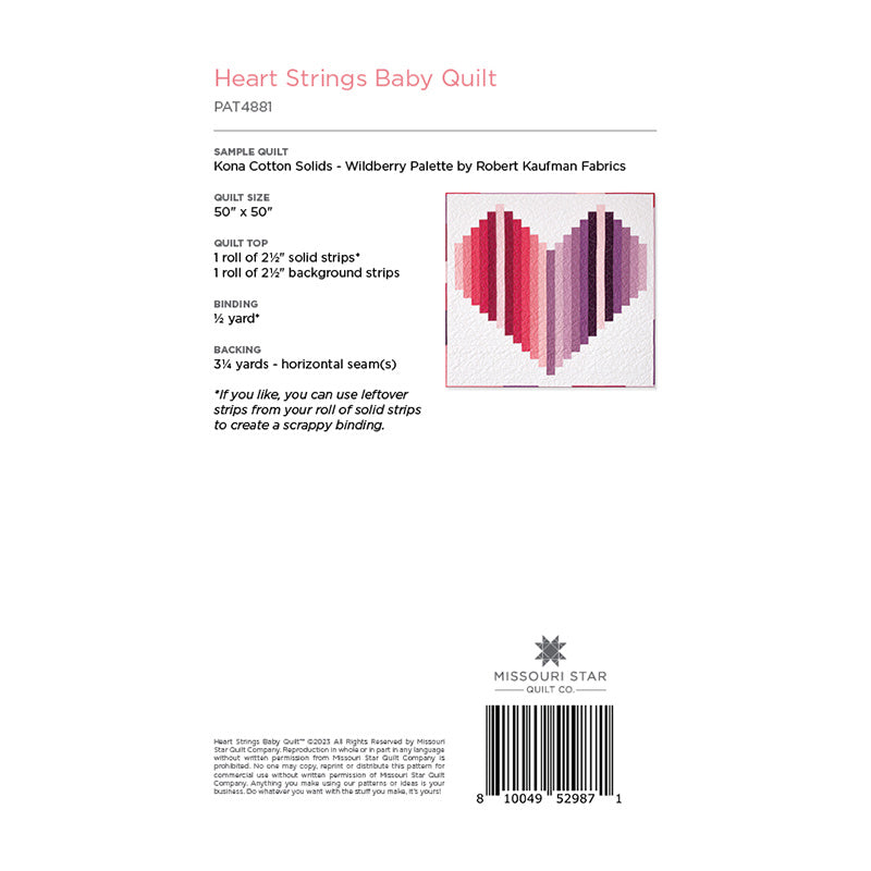 Heart Strings Baby Quilt Pattern by Missouri Star