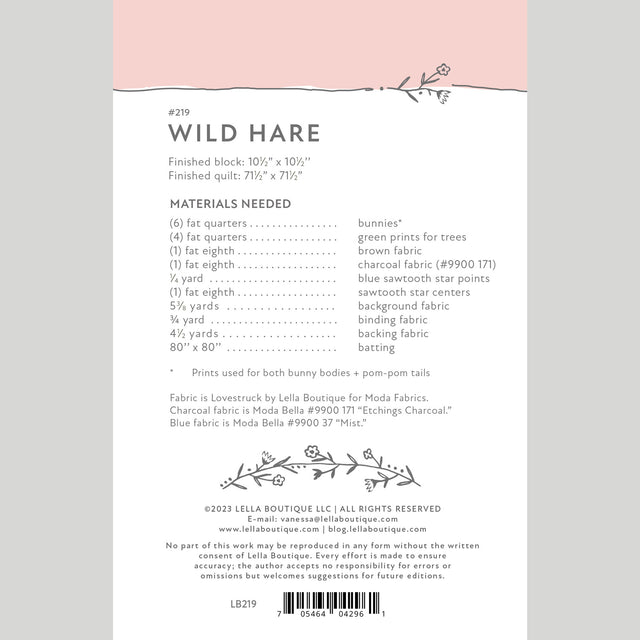 Digital Download - Wild Hare Quilt Pattern