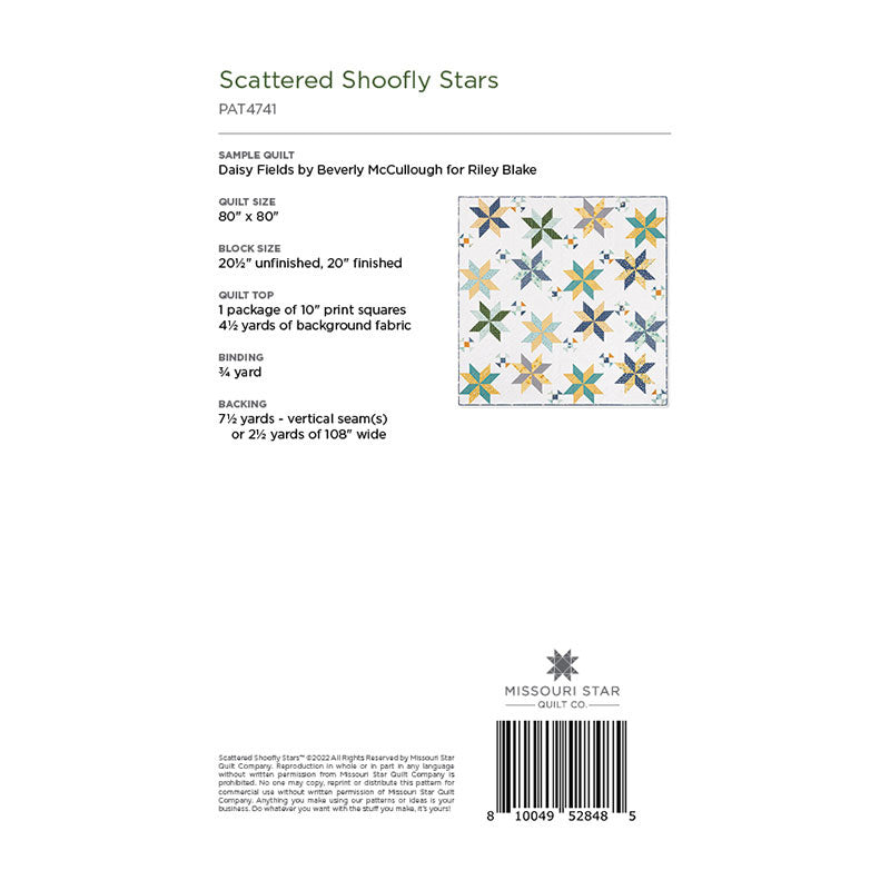 Scattered Shoofly Stars Quilt Pattern by Missouri Star