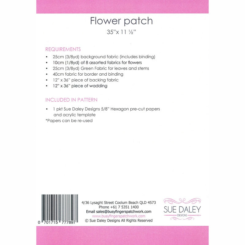 Sue Daley Flower Patch Table Runner Pattern