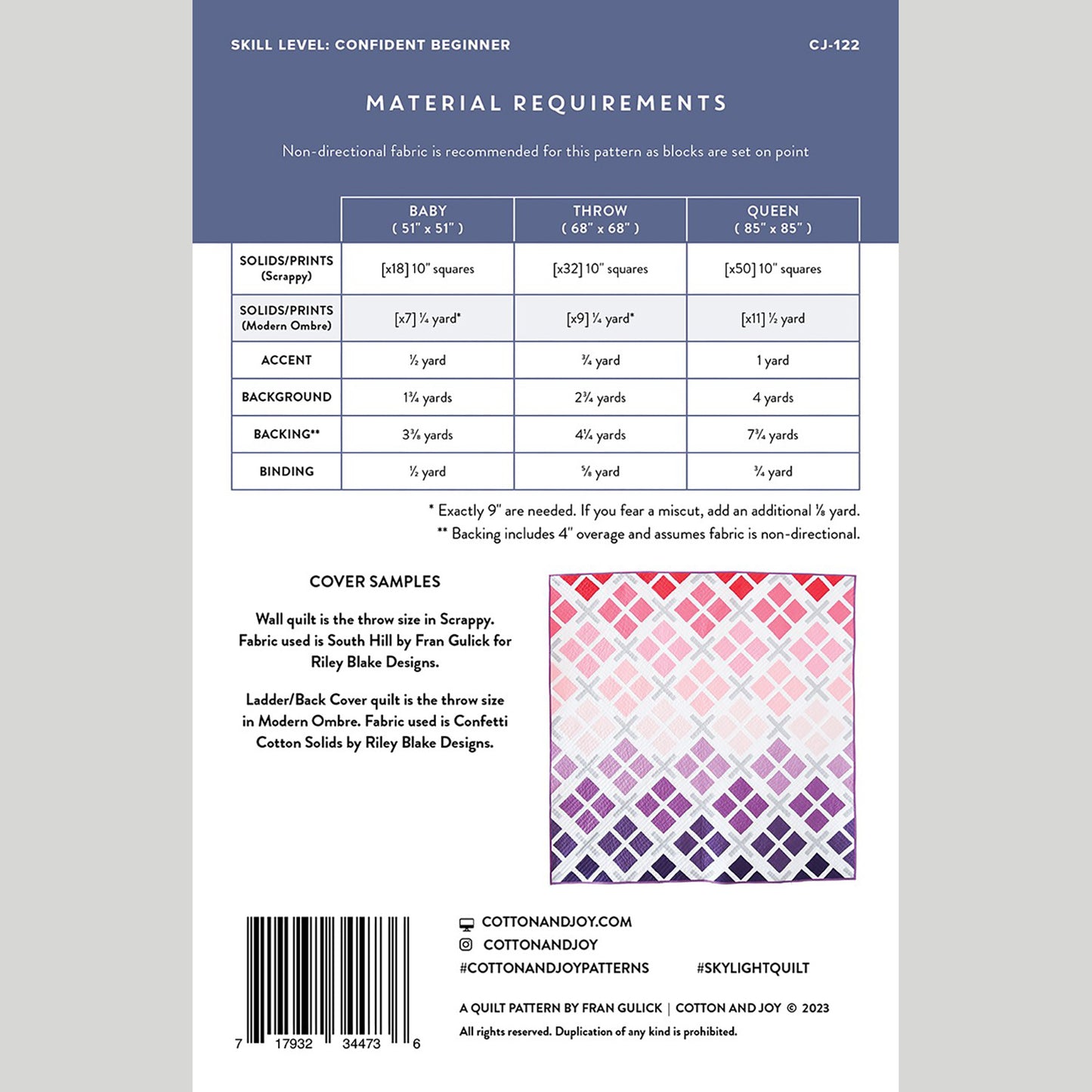 Skylight Quilt Pattern