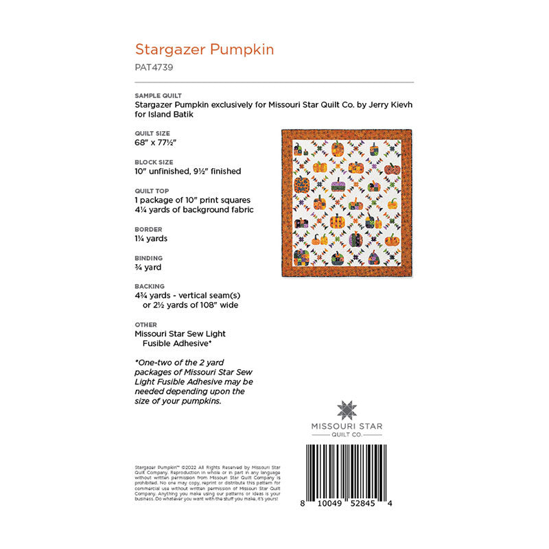 Stargazer Pumpkin Quilt Pattern by Missouri Star
