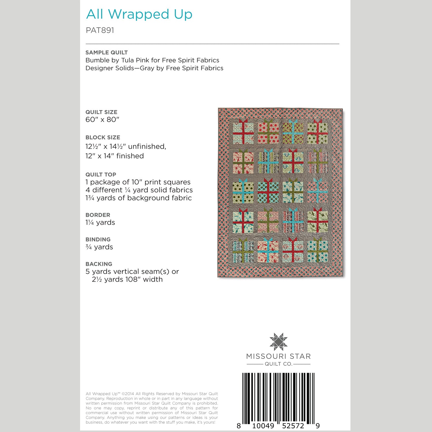 Digital Download - All Wrapped Up Quilt Pattern by Missouri Star