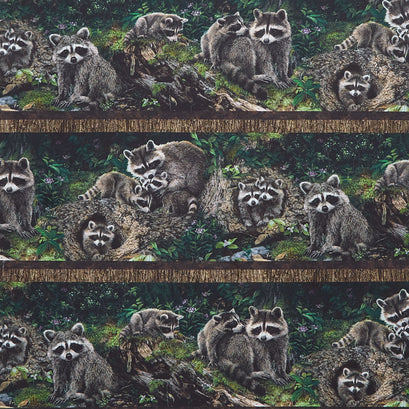 Naturescapes - Little Rascals Border Stripe Brown Multi Yardage