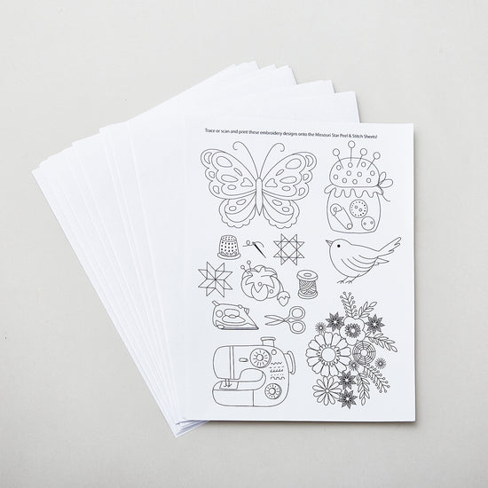 Missouri Star Peel & Stitch: Printable, Wash-away Transfer Sheets 10pk