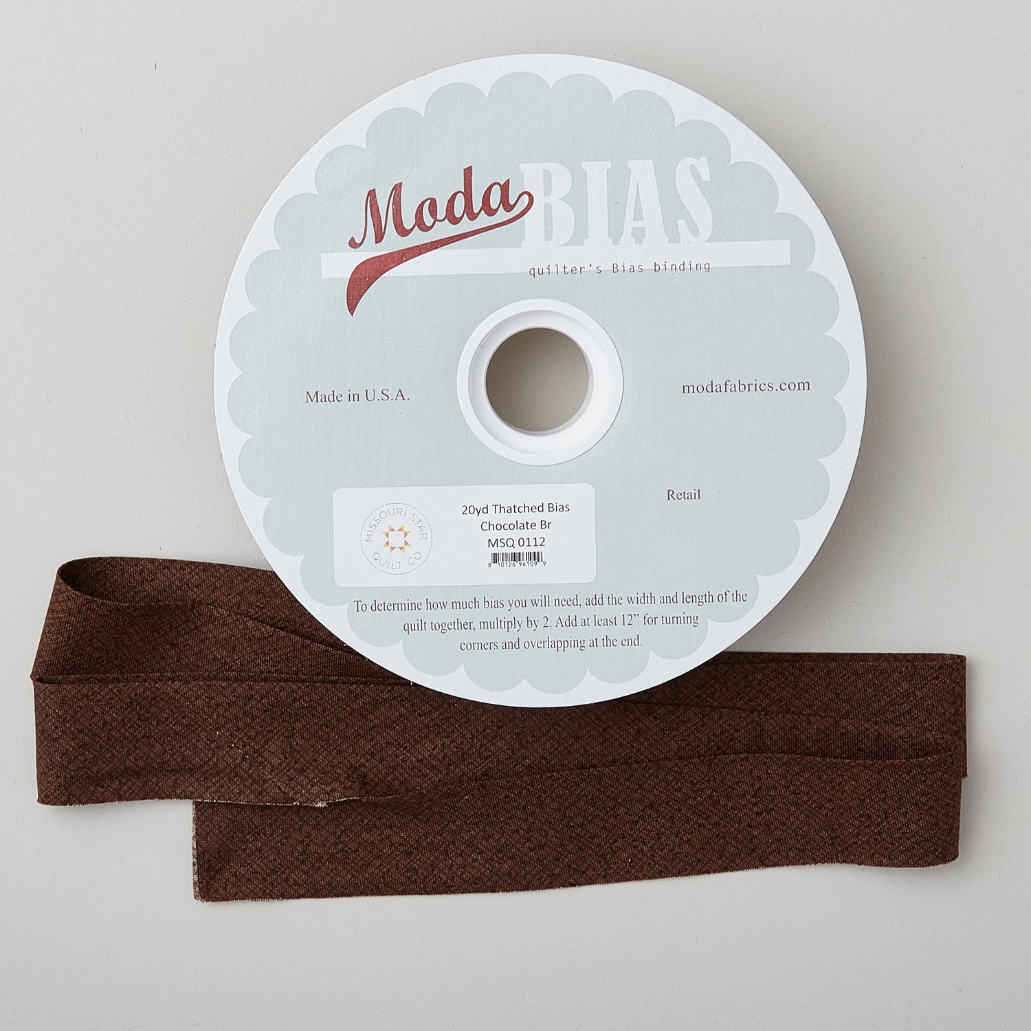 Thatched Bias Binding 20 Yard Spool - Chocolate Brown