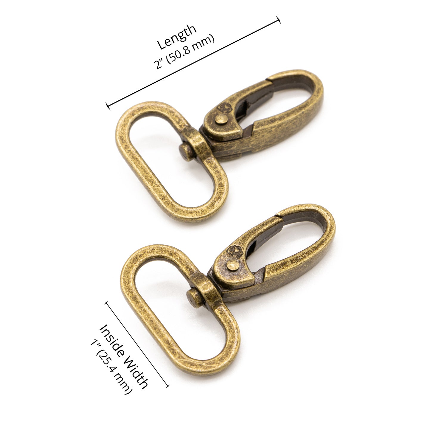ByAnnie 1" Swivel Snap Hook Antique Brass - Set of Two