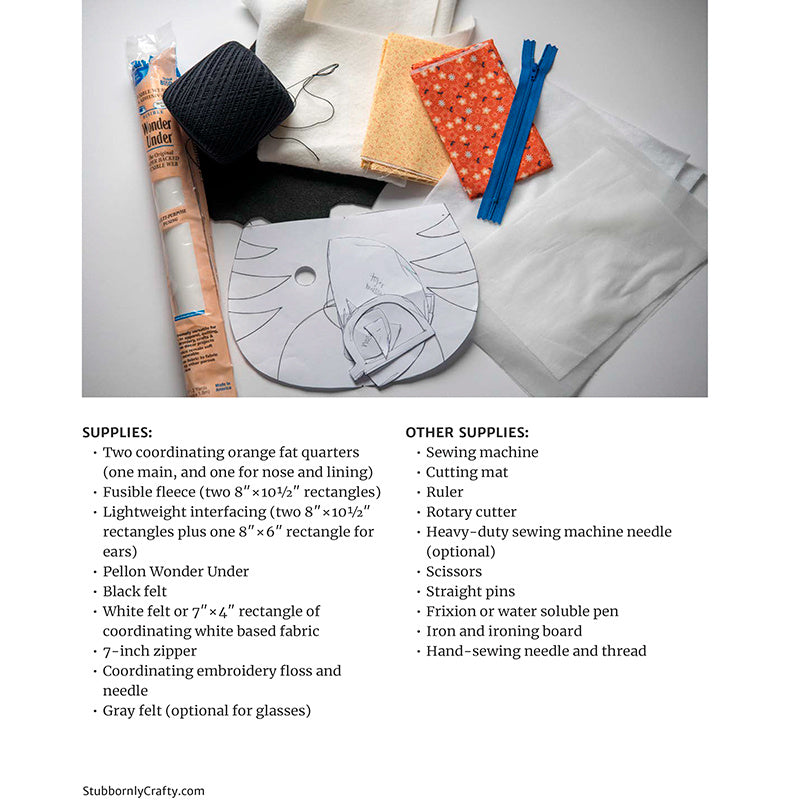 Digital Download - Tiger Zippy Critter Pouch Pattern