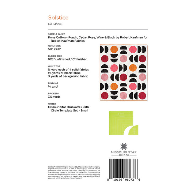 Solstice Quilt Pattern by Missouri Star