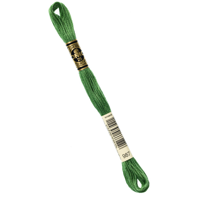 DMC Embroidery Floss - 987 Dark Forest Green