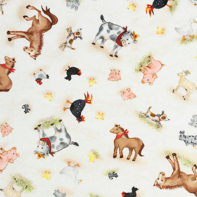 Cuddle® Prints - Barn Buddies Snow Digitally Printed Minky Yardage