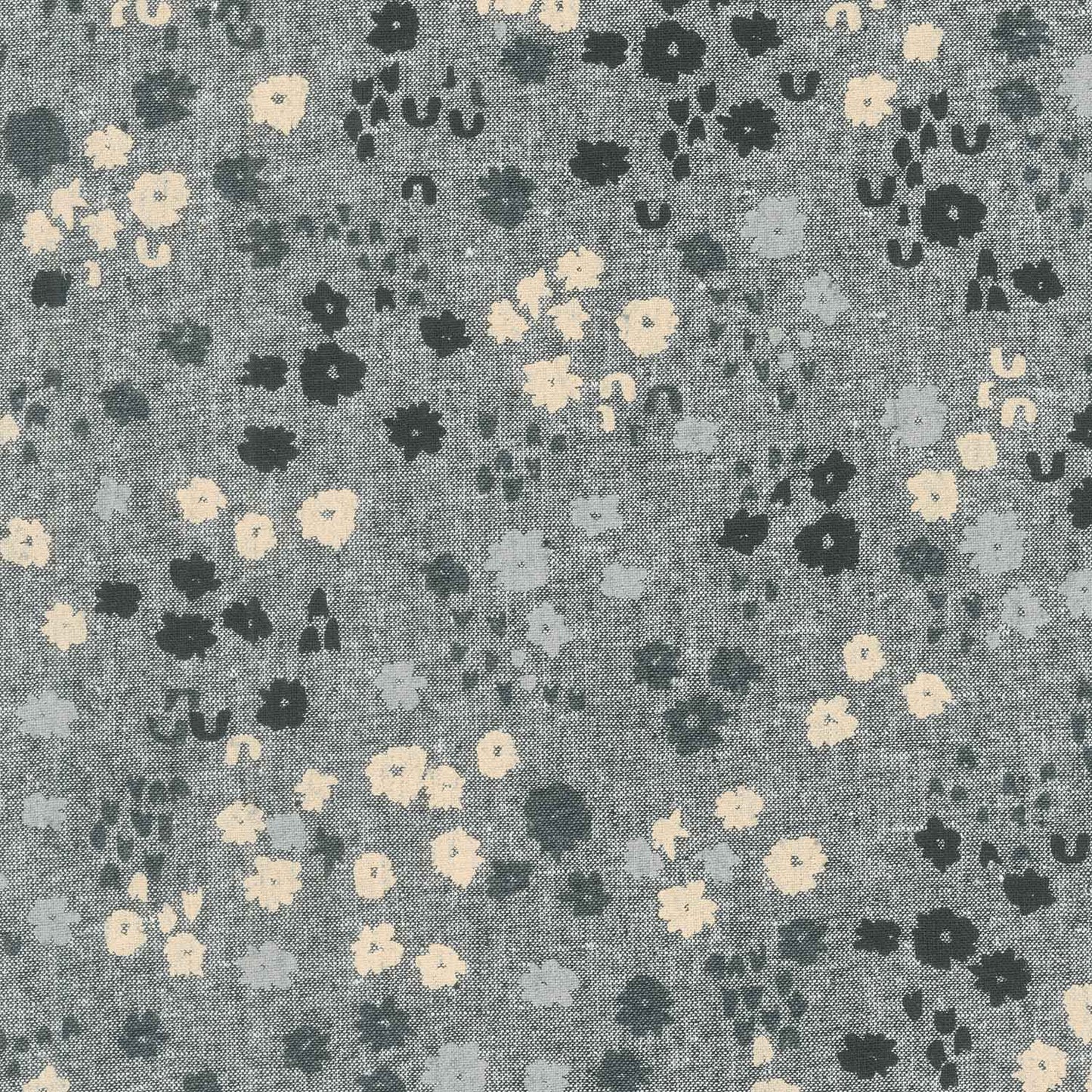 Riverbend - Flowers Black Yardage