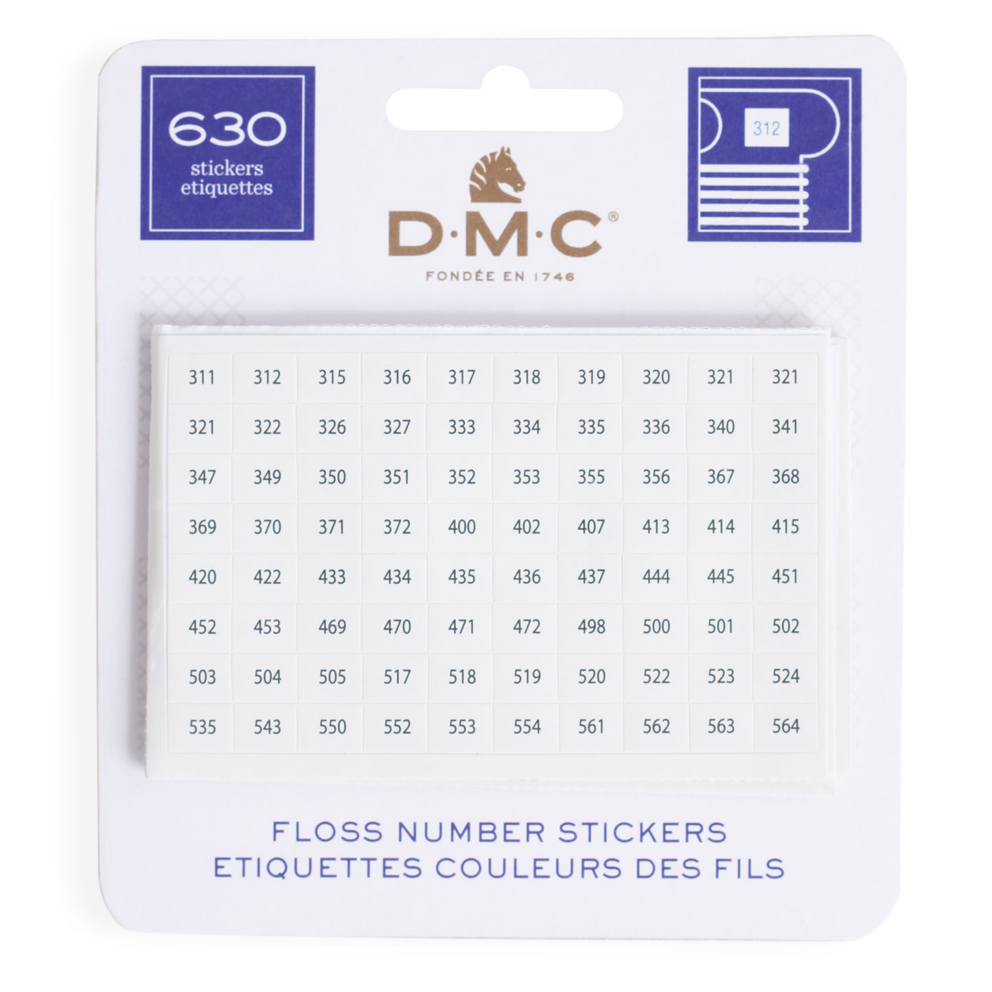 DMC Floss Number Stickers