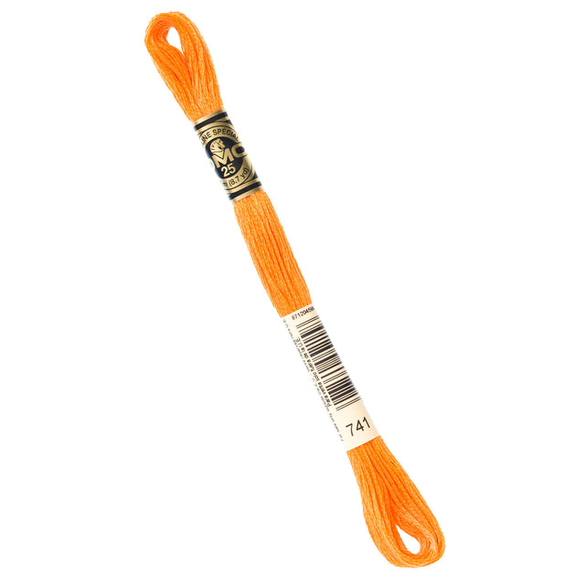 DMC Embroidery Floss - 741 Medium Tangerine