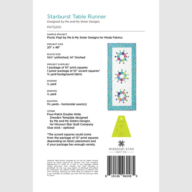 Starburst Table Runner Pattern by Missouri Star