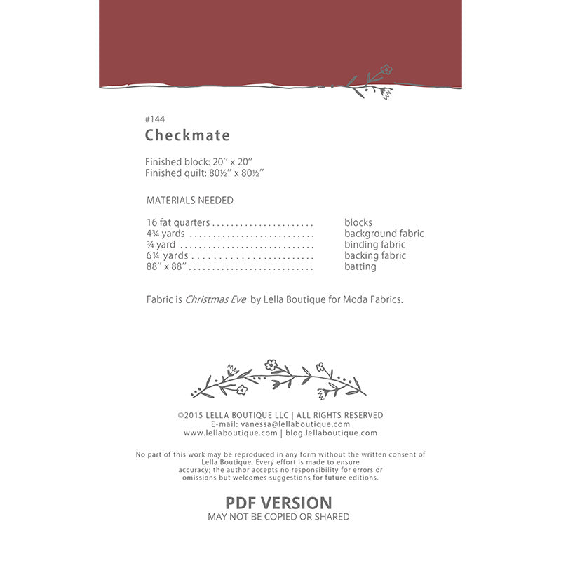 Digital Download - Checkmate Pattern