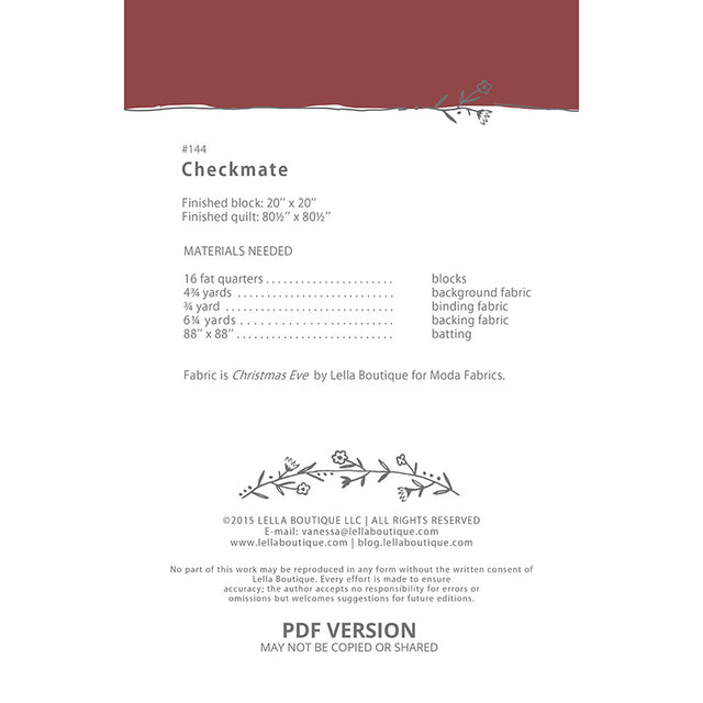 Digital Download - Checkmate Pattern