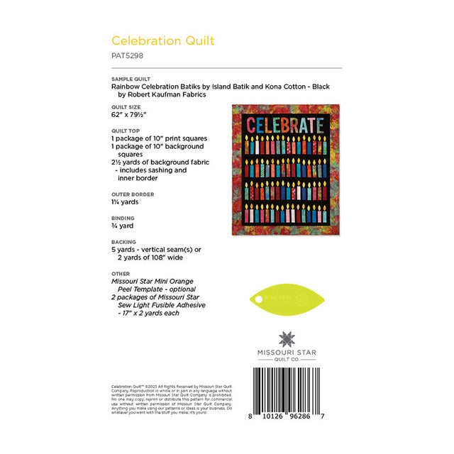 Celebration Quilt Pattern by Missouri Star