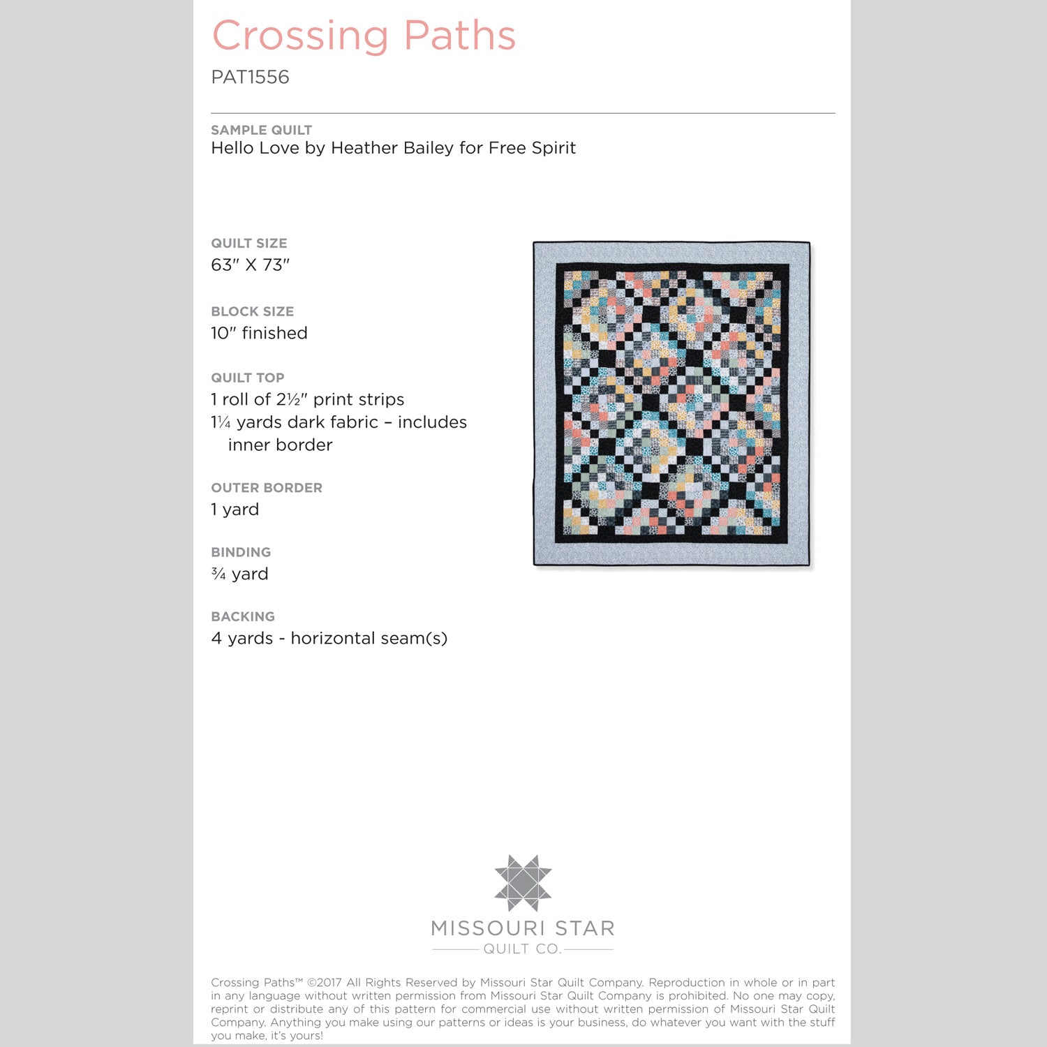 Digital Download - Crossing Paths Quilt Pattern by Missouri Star