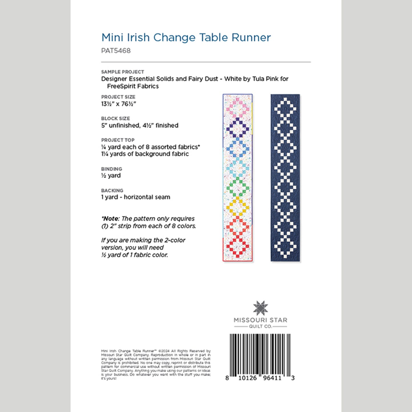 Mini Irish Change Table Runner Pattern by Missouri Star