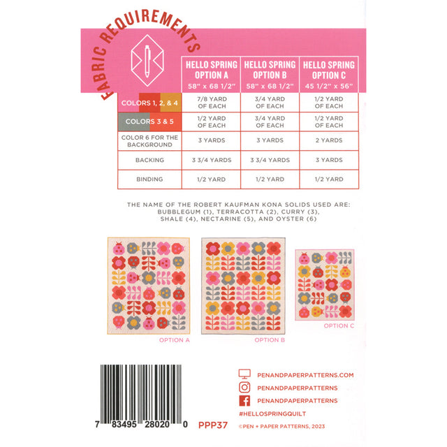 Hello Spring Quilt Pattern