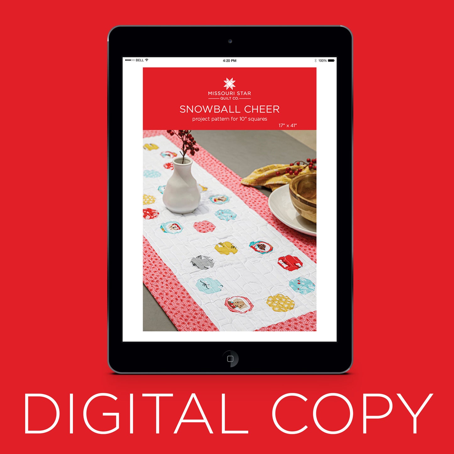 Digital Download - Snowball Cheer Table Topper Pattern by Missouri Sta