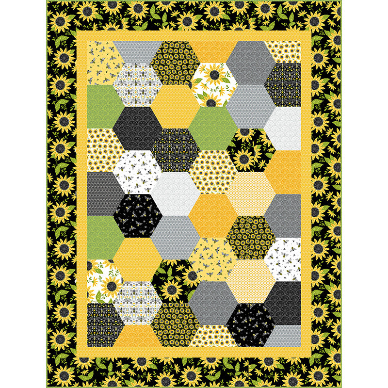 Quilt With Honeycomb And Bee
