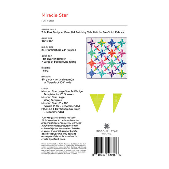 Miracle Star Quilt Pattern by Missouri Star