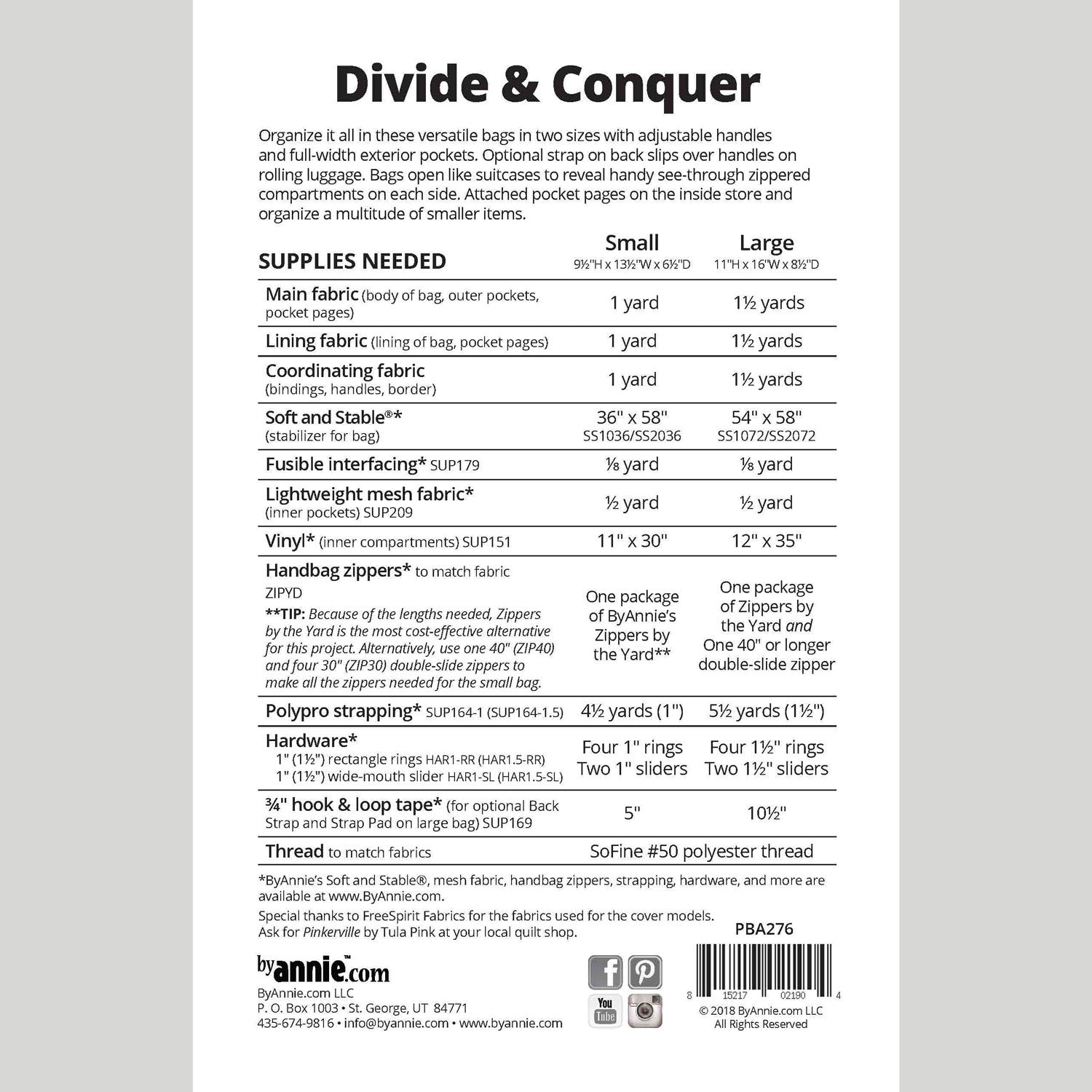 Divide & Conquer Carry-On Bag Pattern