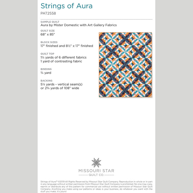 Digital Download - Strings of Aura Quilt Pattern by Missouri Star