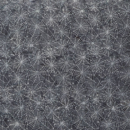 All Hallows Eve Batiks - Spider Web Black Slate Yardage