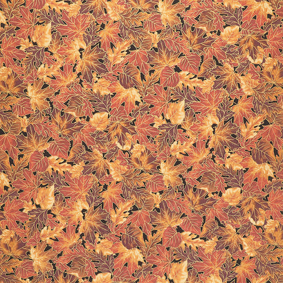 Autumn Bouquet - Leaves Vintage Metallic Yardage