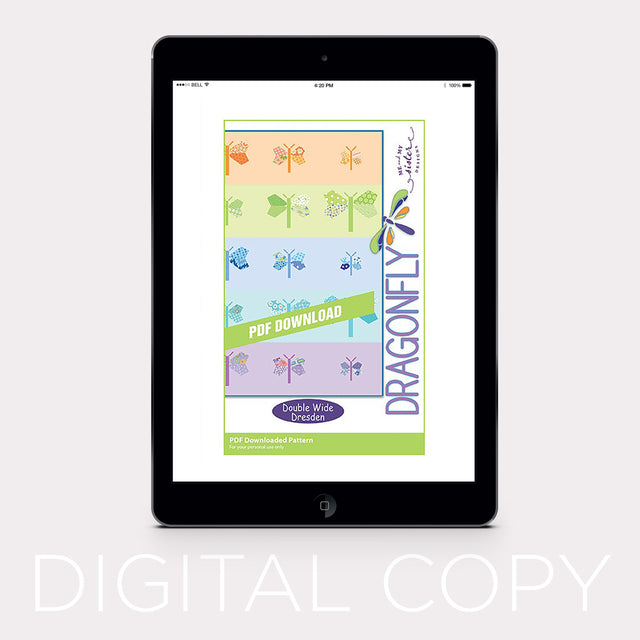 Digital Download - Dragonfly Double Wide Dresden Quilt Pattern