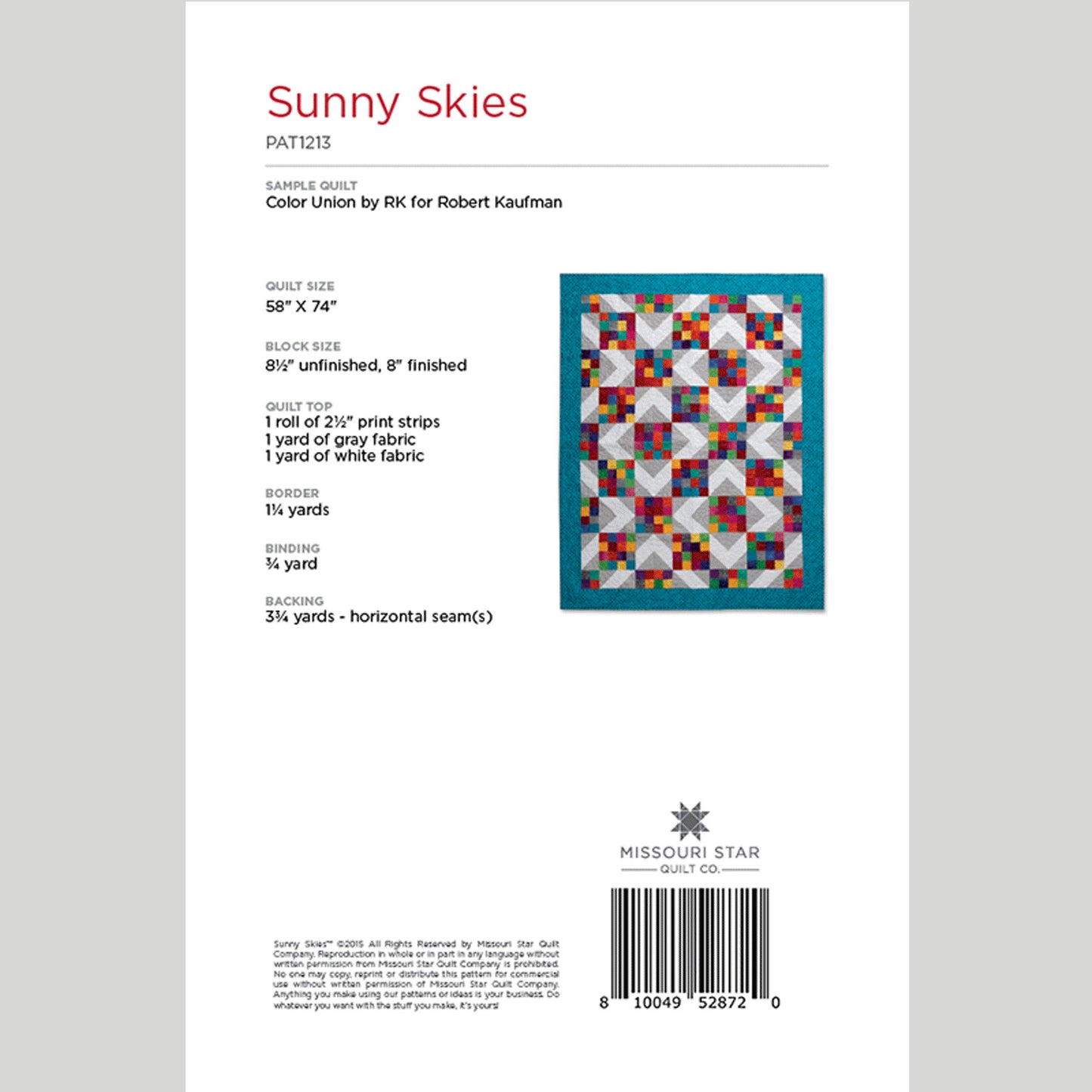 Digital Download - Sunny Skies Pattern by Missouri Star