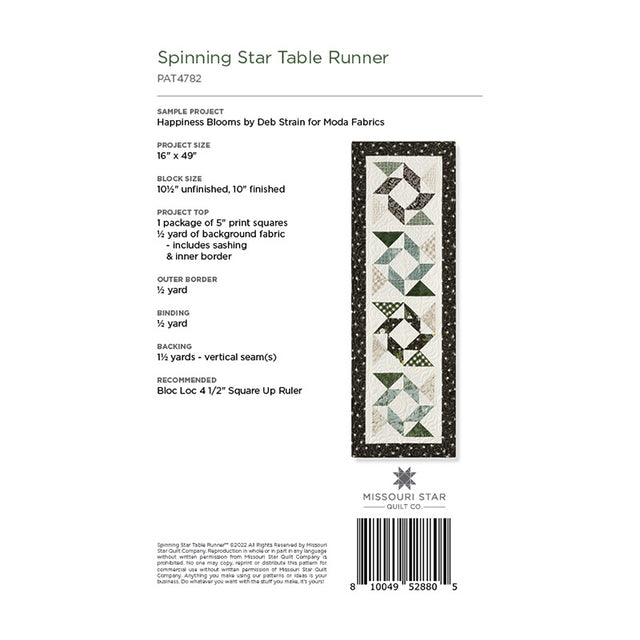 Spinning Star Table Runner Pattern by Missouri Star