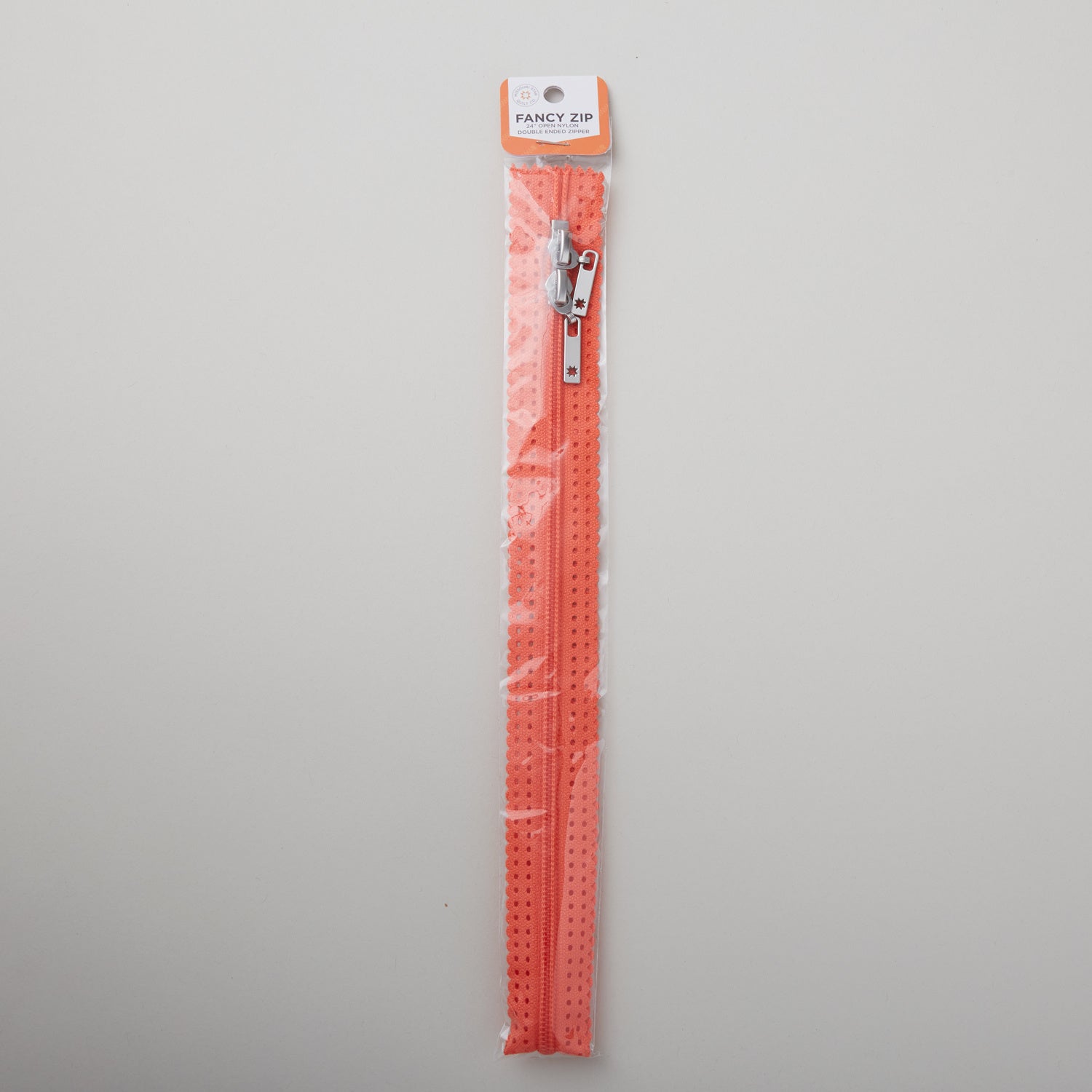 Missouri Star Fancy Zips 24" Double Headed Zipper - Hot Coral