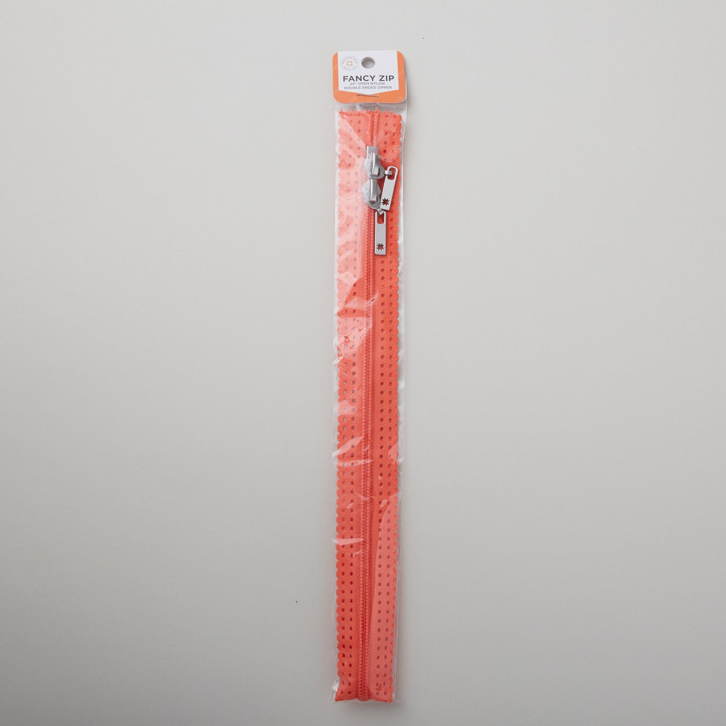 Missouri Star Fancy Zips 24" Double Headed Zipper - Hot Coral