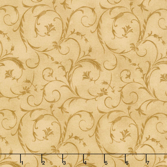 Beautiful Backings - Elegant Scroll Golden Tan 108" Wide Backing