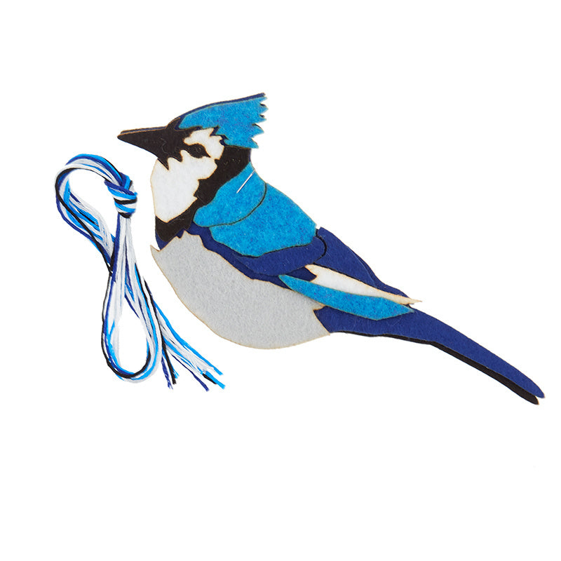 Blue Jay Wool Felt Ornament Kit