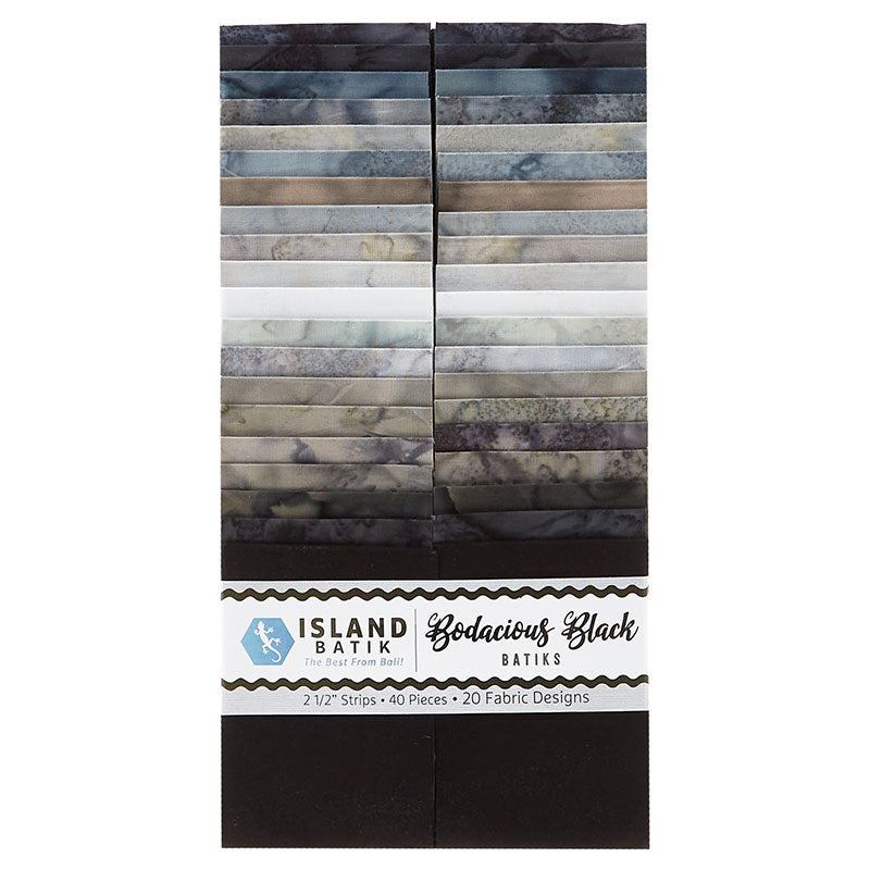 Bodacious Black Batik Solids Strips