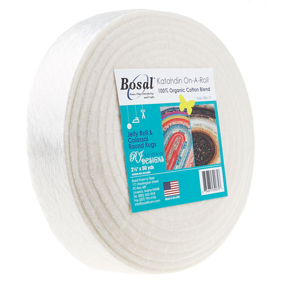 Bosal Katahdin 100% Organic Cotton Precut 2 1/2" x 50 Yard Batting