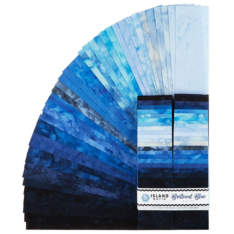 Brilliant Blue Batik Solids Strips