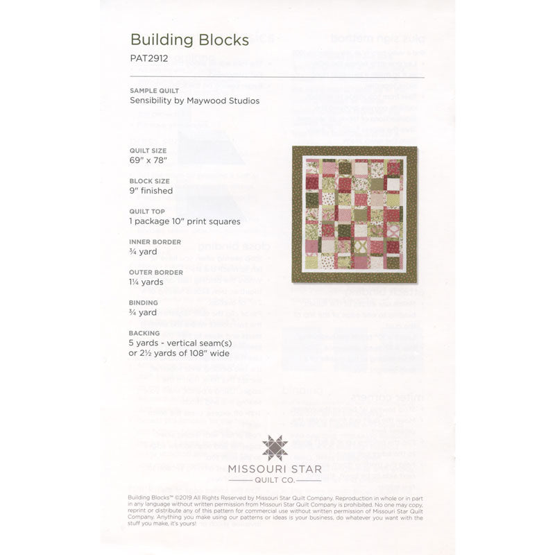 Building Blocks Quilt Pattern by Missouri Star