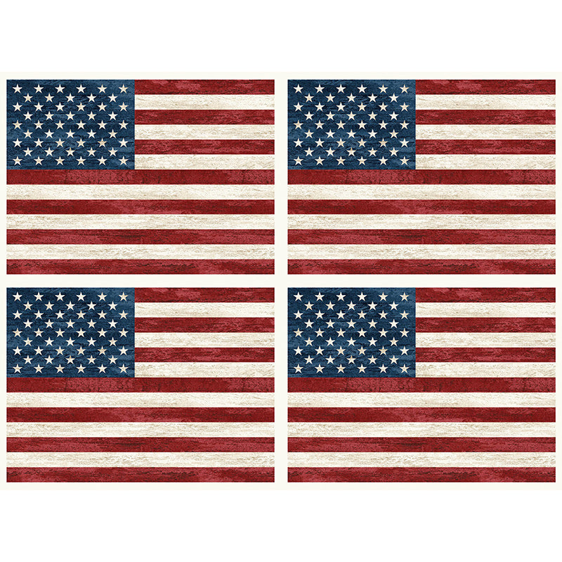 Stars and Stripes - Large Flags Cream Multi Panel
