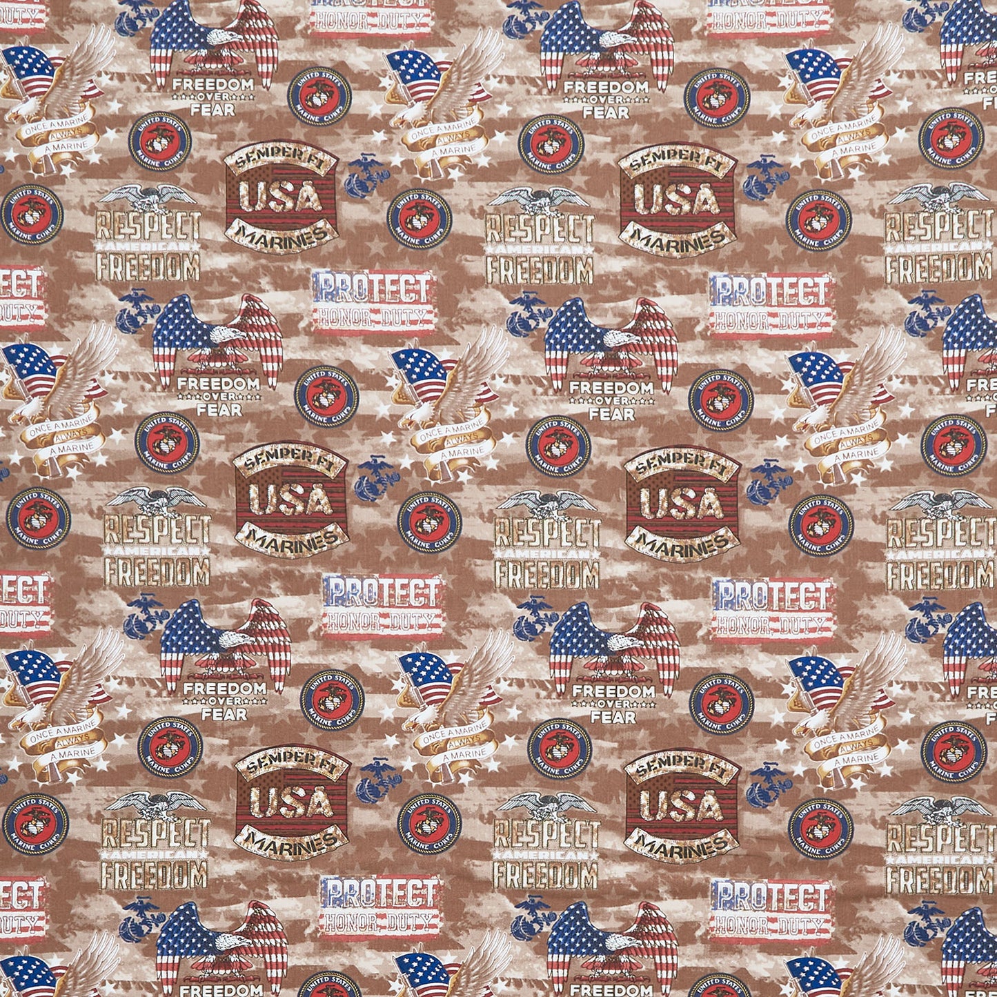 Military - Marines Camo Flag Multi Yardage