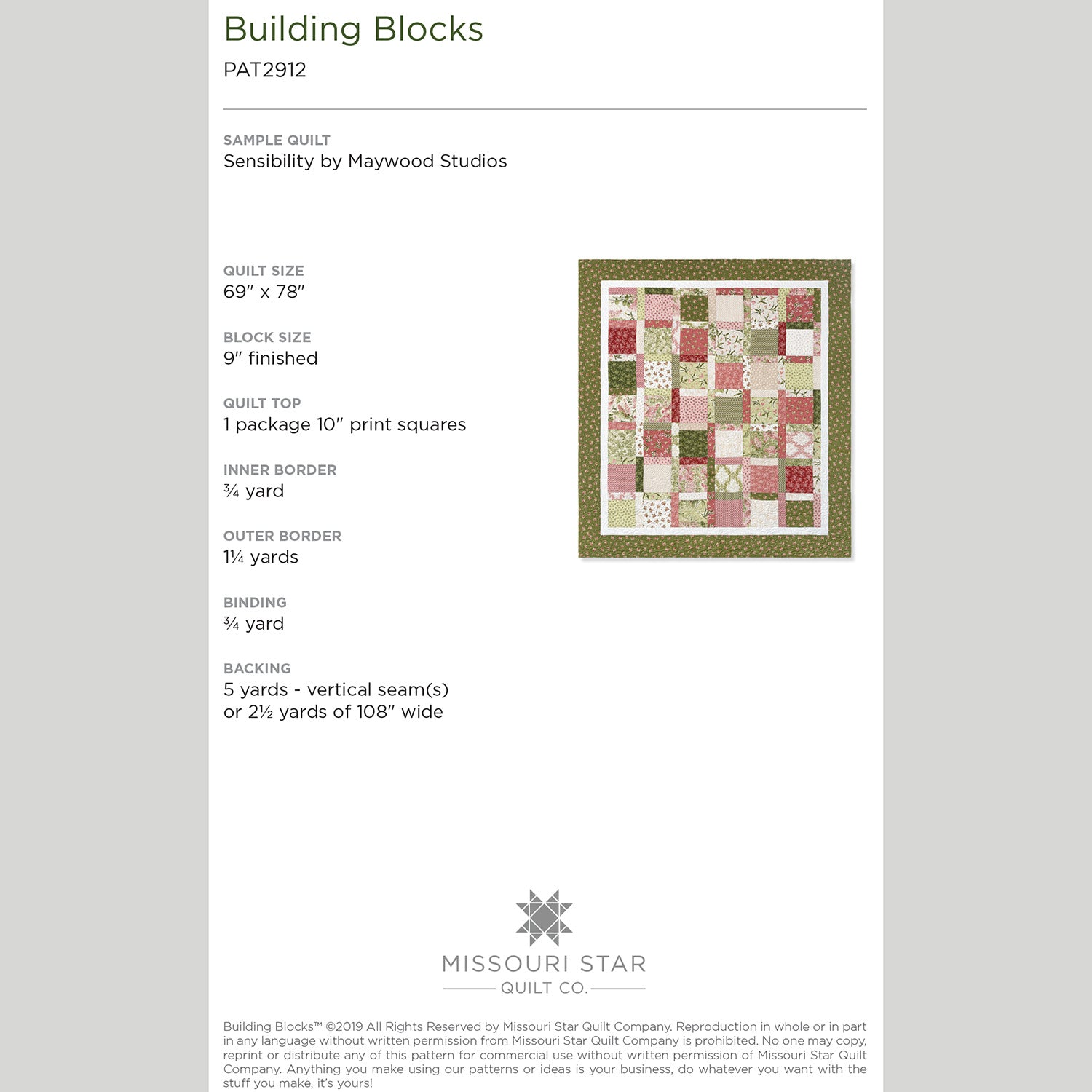 Digital Download - Building Blocks Quilt Pattern by Missouri Star