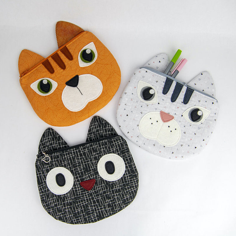 Digital Download - Kitty Cat Zippy Critter Pouch Pattern
